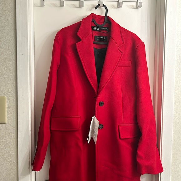 Zara | Jackets & Coats | Nwt Zara Red Coat | Poshmark